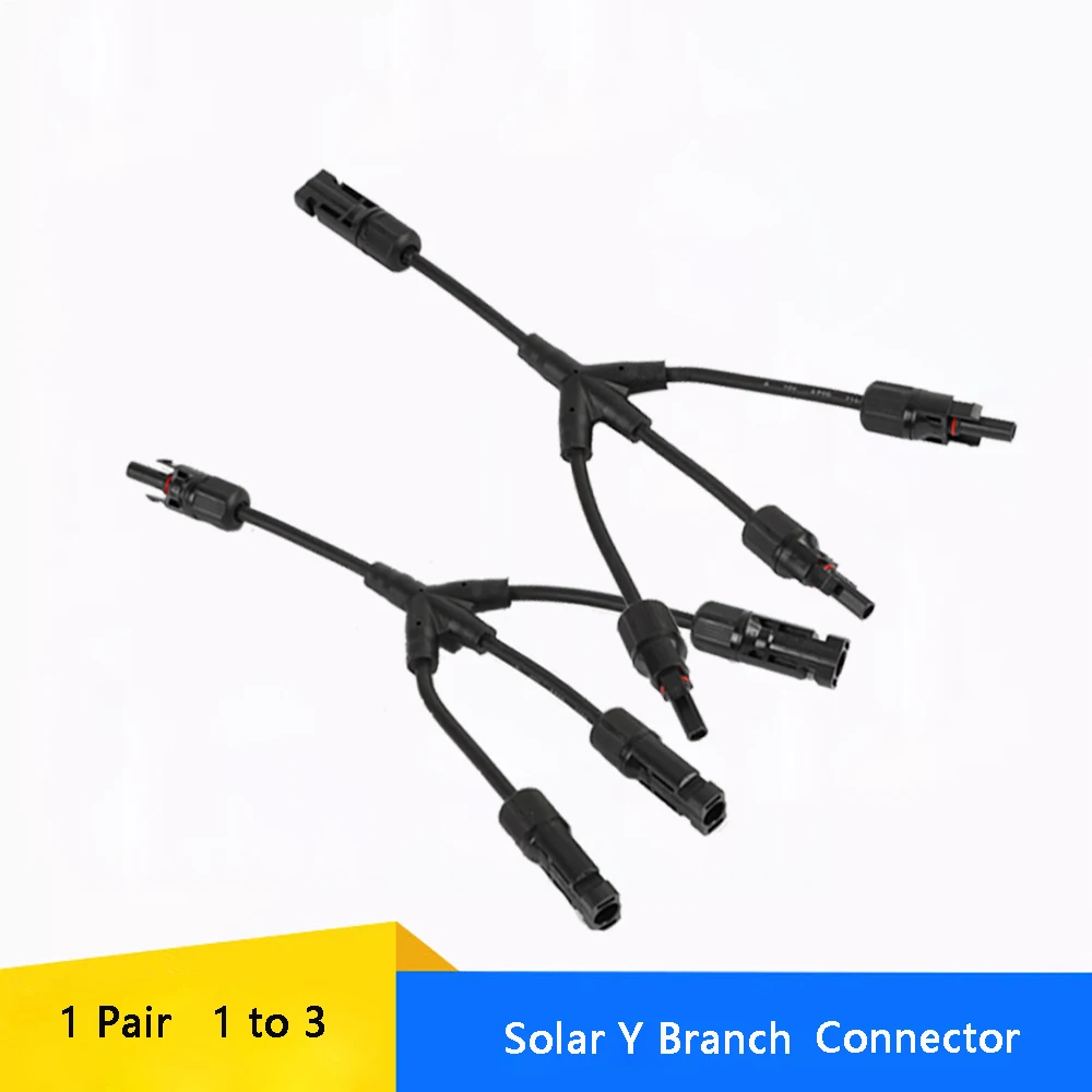 1Pair Y Branch Parallel Photovoltaic Connector 3 To 1 Solar Connector ...