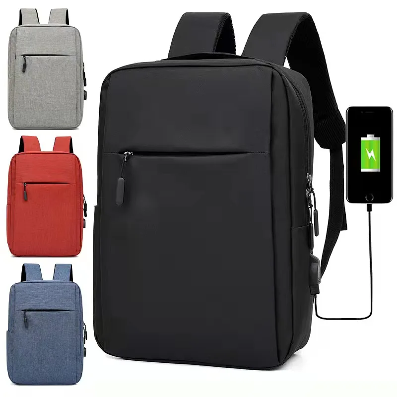 Men-s-And-Women-s-New-Solid-Color-Waterproof-Backpack-Leisure-USB ...