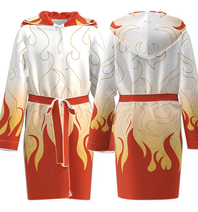 Anime Demon Slayer Stove Gate Tanjiro Bathrobe Cloak Cosplay Costume ...