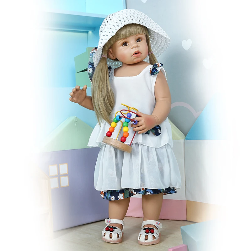 70CM lifelike masterpiece doll huge bebe doll reborn toddler girl dress ...