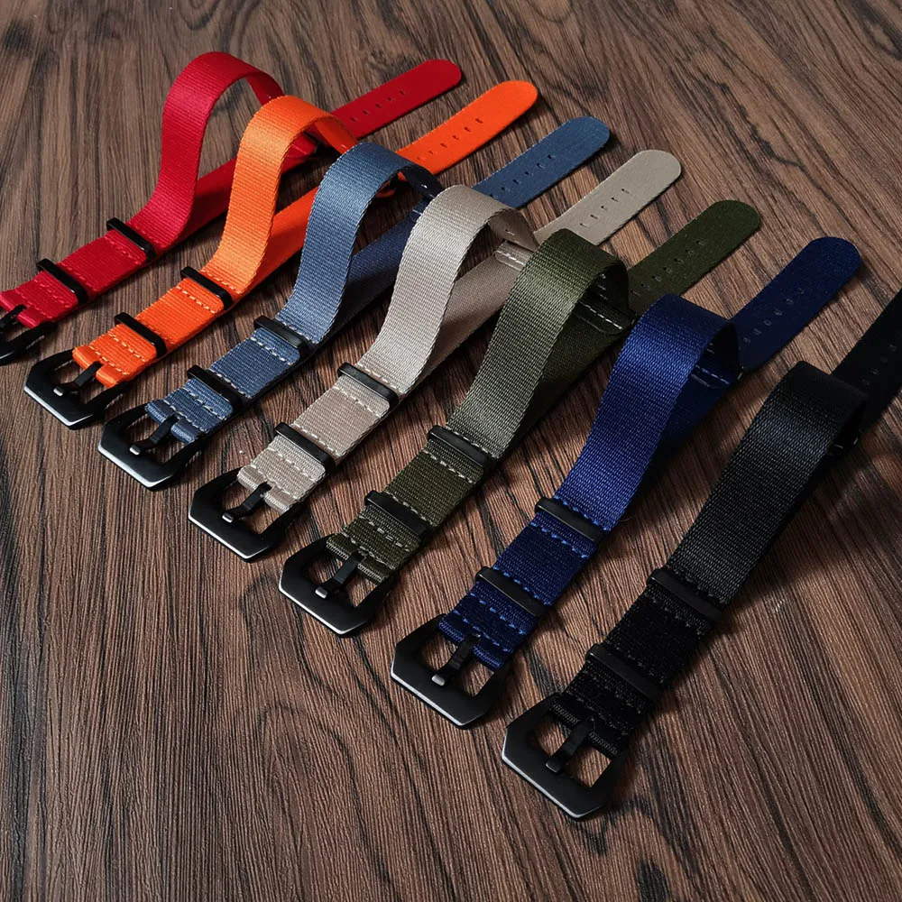 20mm 22mm Seatbelt Watch Band Nylon Nato Strap 007 James Bond Military ...