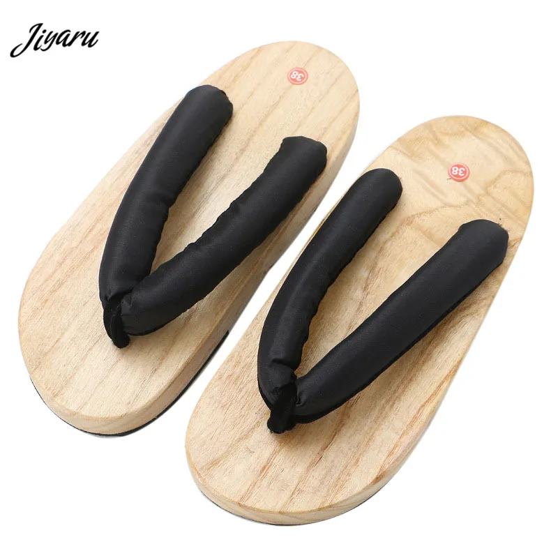 New Summer Flip Flops Women Men Wooden Slippers Anime Cosplay Japanese ...