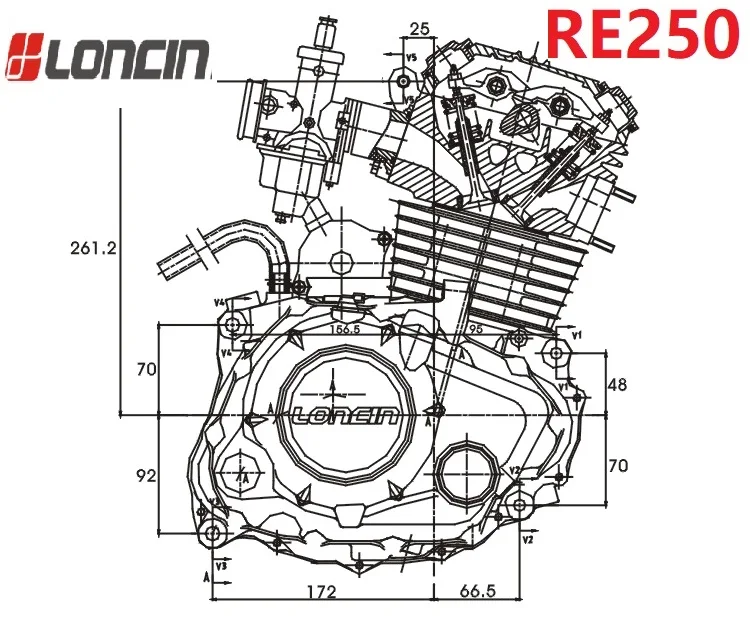 loncin-re250-RE200-250cc-engine-chain-sprocket-cover-stator-star-gear ...