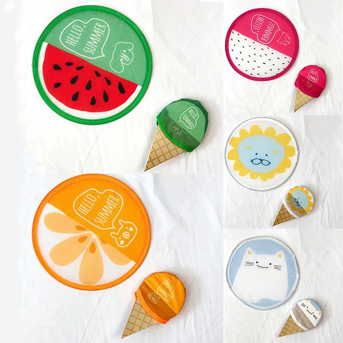 Portable-Round-Folding-Fan-Cartoon-Mini-Cute-Hand-Held-Fans-Summer ...
