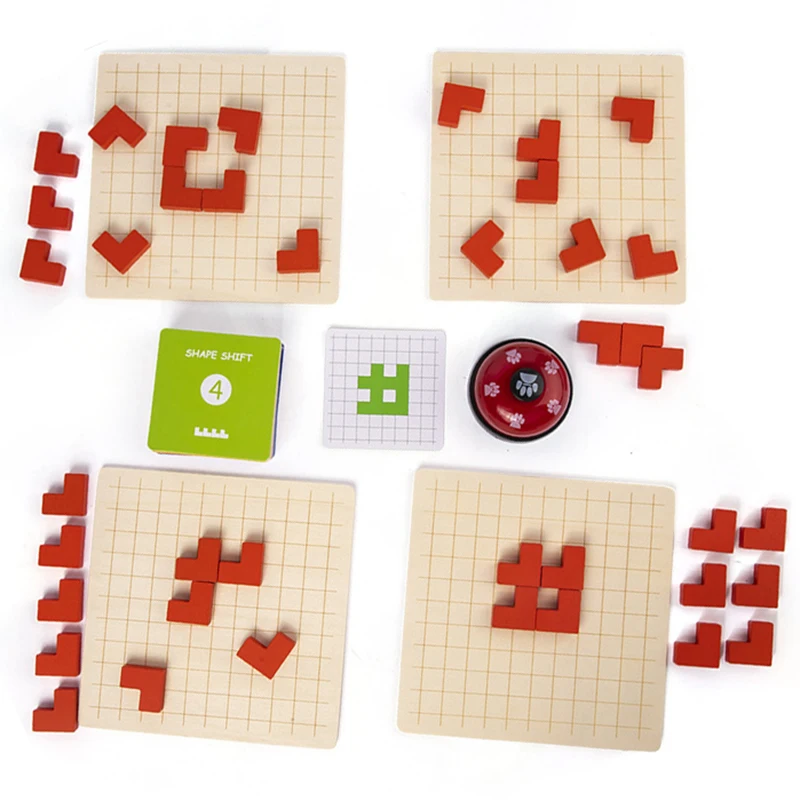 Kids Shape Shift Brain Training Board Game Education Toys Logical ...