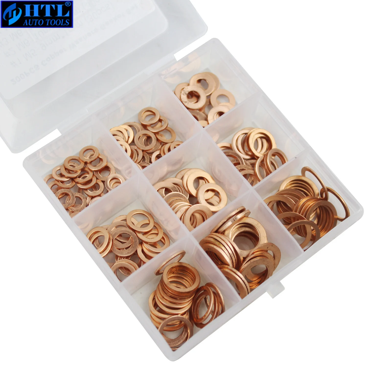 200Pcs Copper Washer Gasket Nut and Bolt Set Flat Ring Seal Assortment ...
