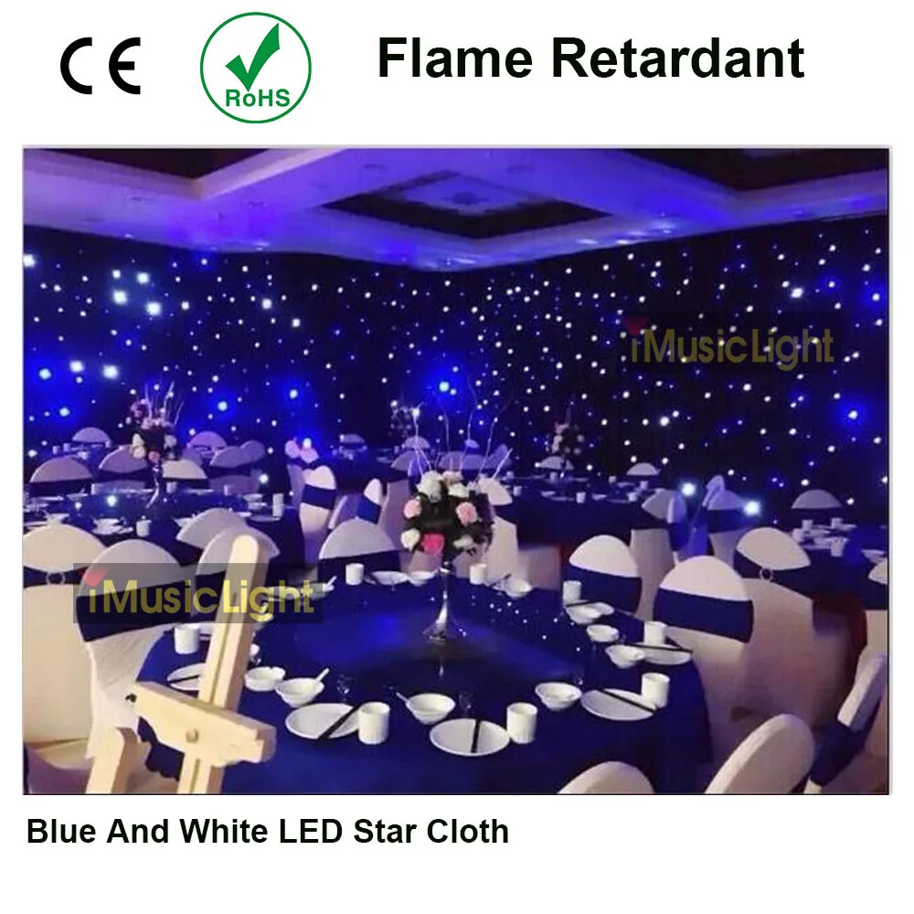 4mx8m-Stardrape-DJ-Curtain-Set-LED-Starcloth-Blue-White-LED-Backdrop ...