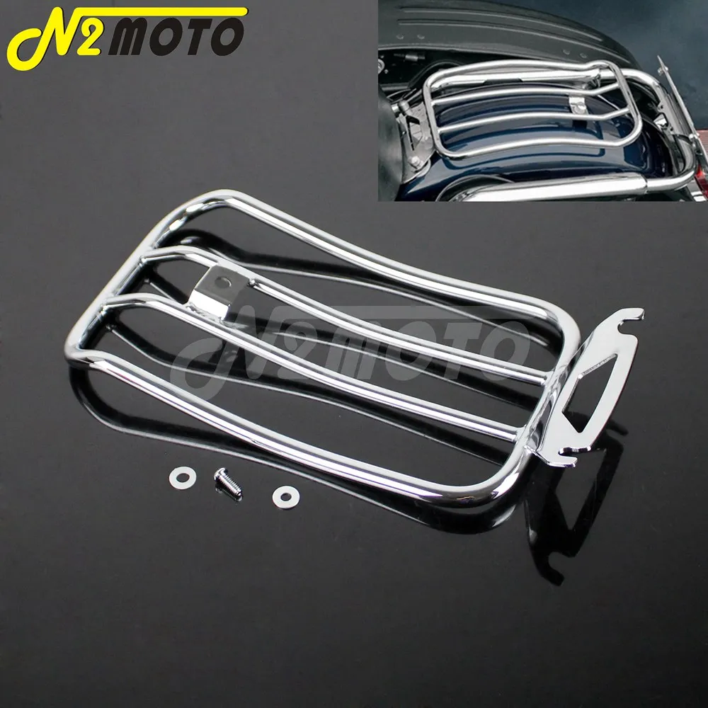 Motorcycle Chrome Rear Solo Seat Luggage Rack for Harley Touring Road ...