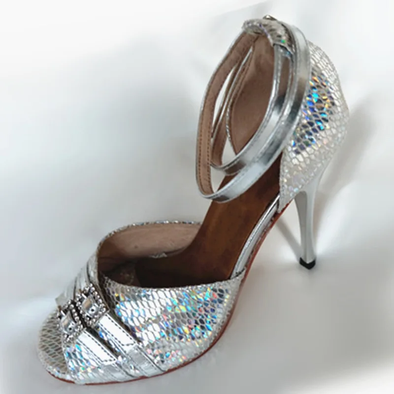 Evkoodance DYI Silver Shinning Women Latin Dance Shoes 8.5cm High Heel ...