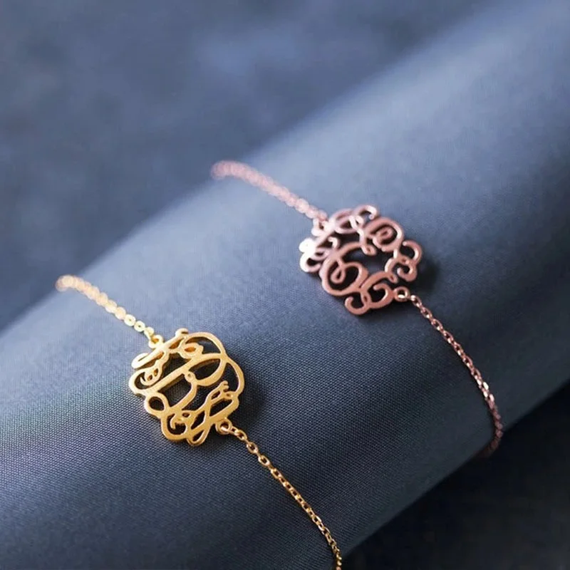 Personalized Monogram Initials Bracelet Custom Stainless Steel Bracelet ...