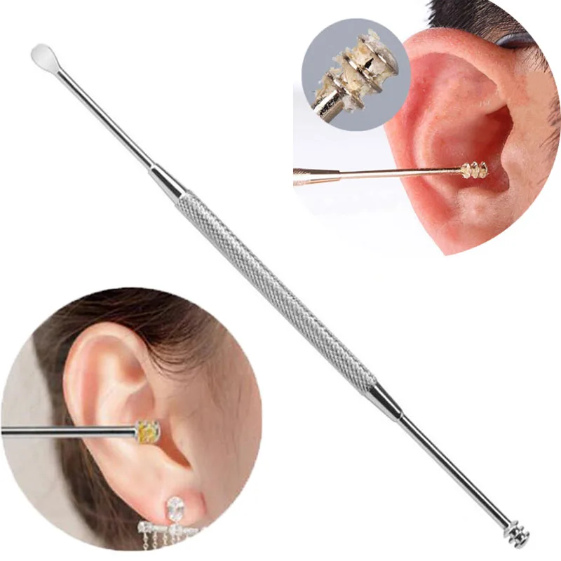 1PC-Double-ended-Stainless-Steel-Spiral-Ear-Pick-Spoon-Ear-Wax-Removal ...