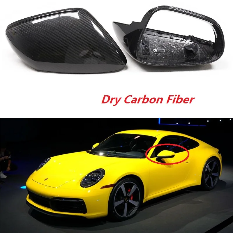 Real-Dry-Carbon-Fiber-Car-Door-Side-Mirror-Cover-Rearview-Mirror-Shell ...