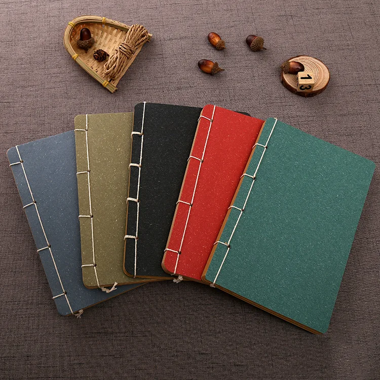 Chinese style notebook nostalgic retro plain hand made line loaded ...