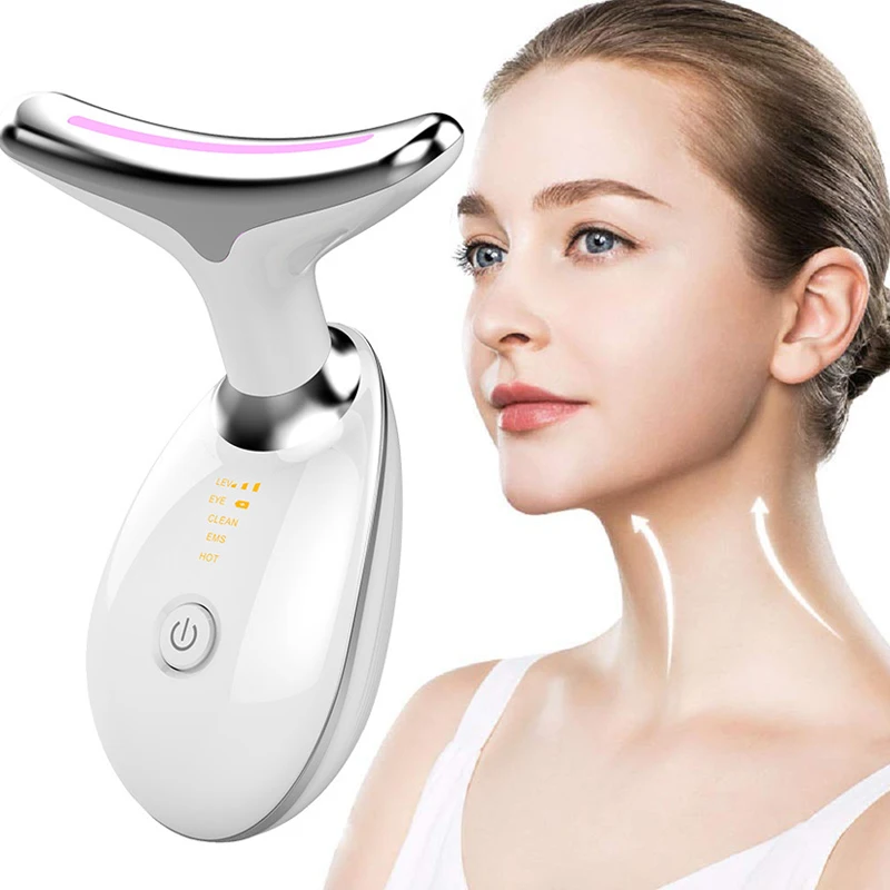 Neck Face Beauty Device Facial Lifting Machine EMS Face Massager Reduce ...