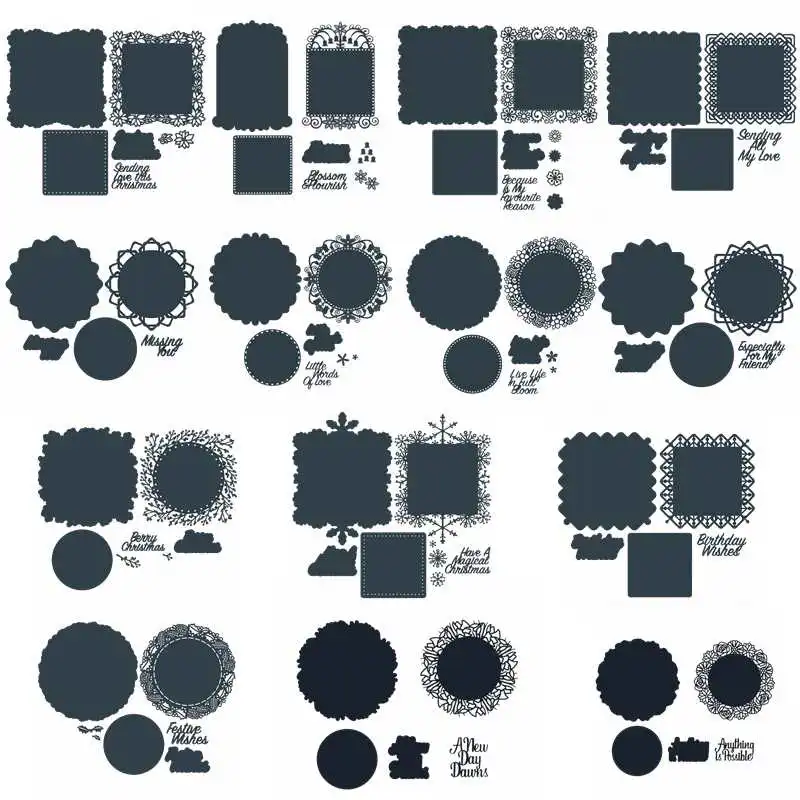 Смешанная кружевная рамка, отправка всей моей любви, металлические ...