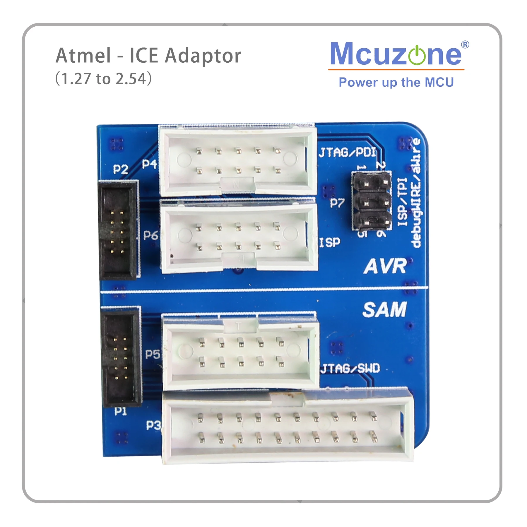 Mcuzone Atmel-ice Adapter Board 1.27 To 2.54 Avr(isp Jtag Pdi Tpi) Sam ...