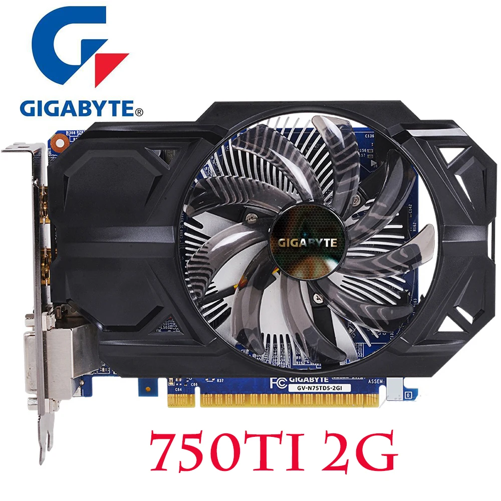 Original gigabyte gtx 750ti 2gb placas de vídeo 128bit gddr5 placa ...