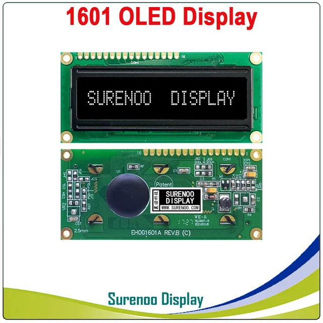 Real OLED Display, 1601 161 Character Parallel LCD Module Display LCM Screen, Build-in WS0010 ...