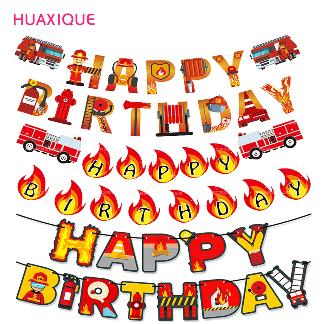 Fire-Paper-Bunting-Garland-Banners-Flags-Happy-Birthday-Banner-Boy-Baby ...