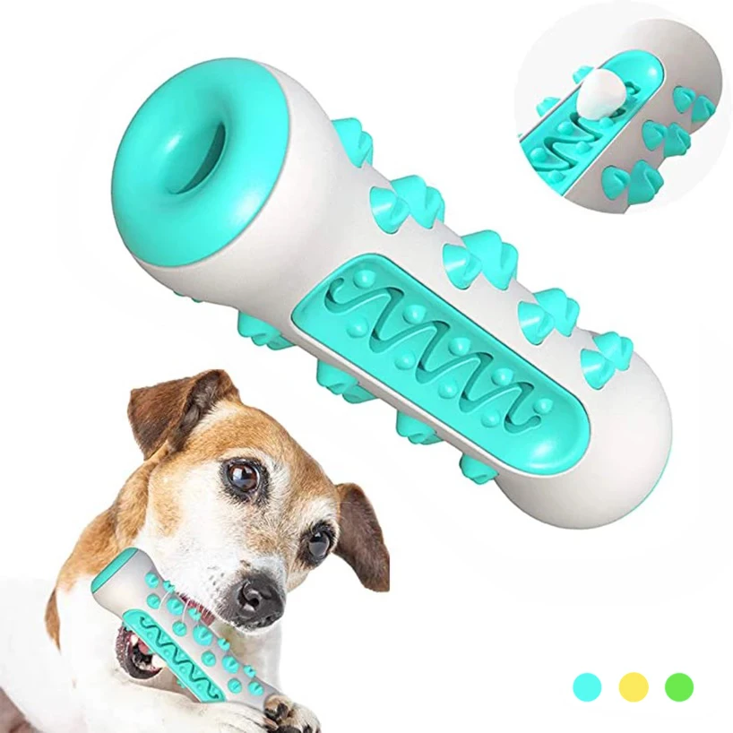Dog Molar Toothbrush Toys Chew Cleaning Teeth Safe Elasticity Soft Tpr ...