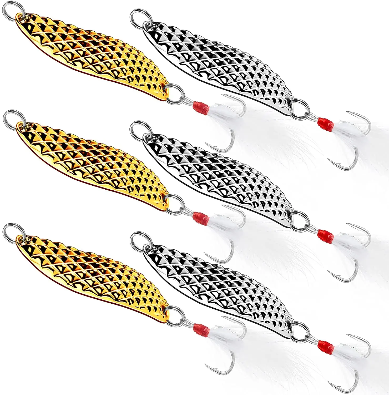 1PCS-Fishing-Spoons-Lure-Spoon-Bait-Metal-Spoon-Lure-with-Treble-Hook ...