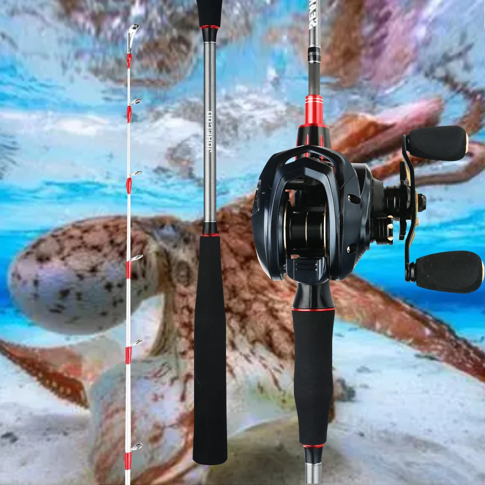 Octopus Fishing Rod With Reel Light Jigging Rod Set Pe0.6-1.5 Boat ...
