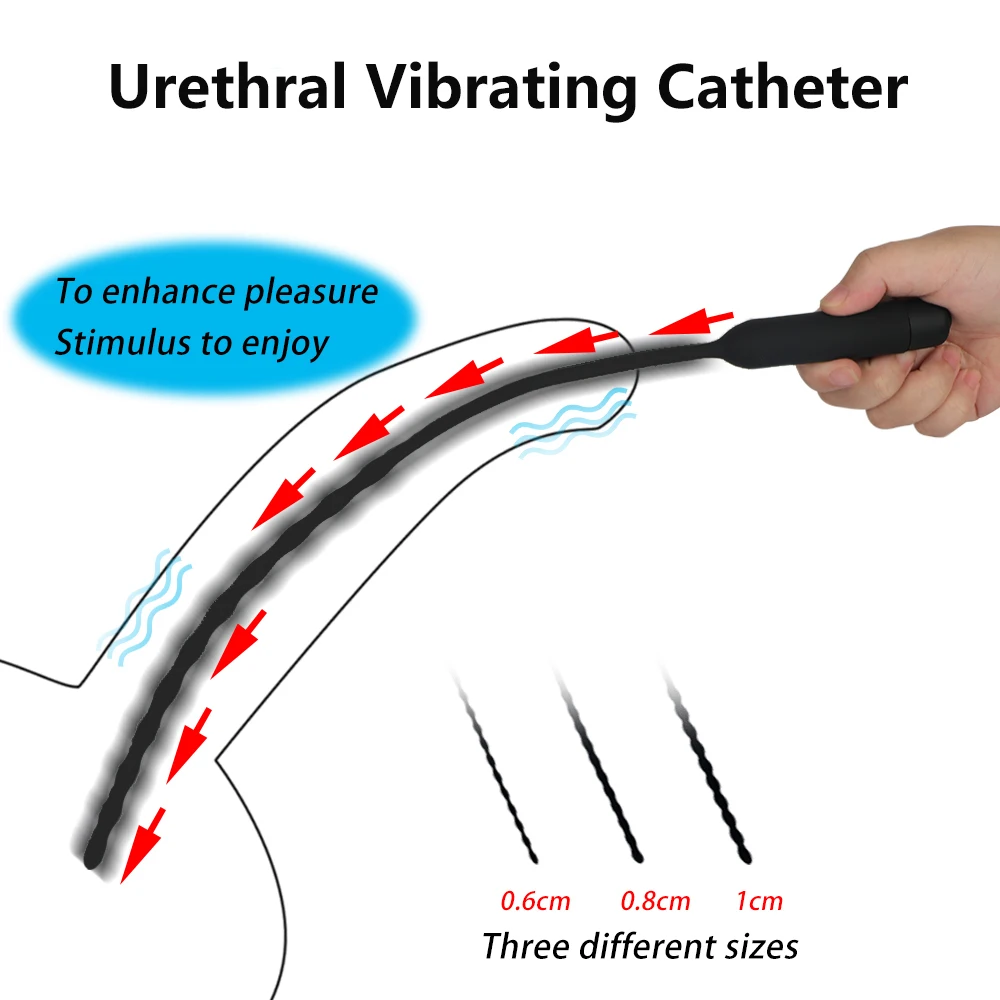 Urethral Vibrator Catheter Sex Toy for Men Penis Plug Vibrating ...