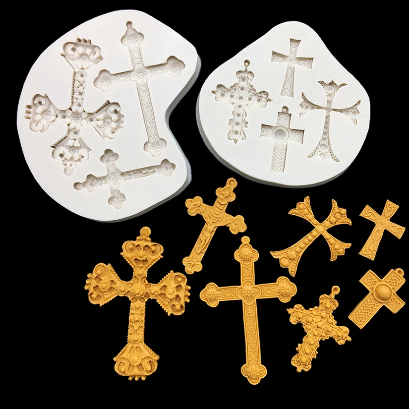 Cross Shape Silicone Sugarcraft Mold Fondant Cake Decorating Tools ...