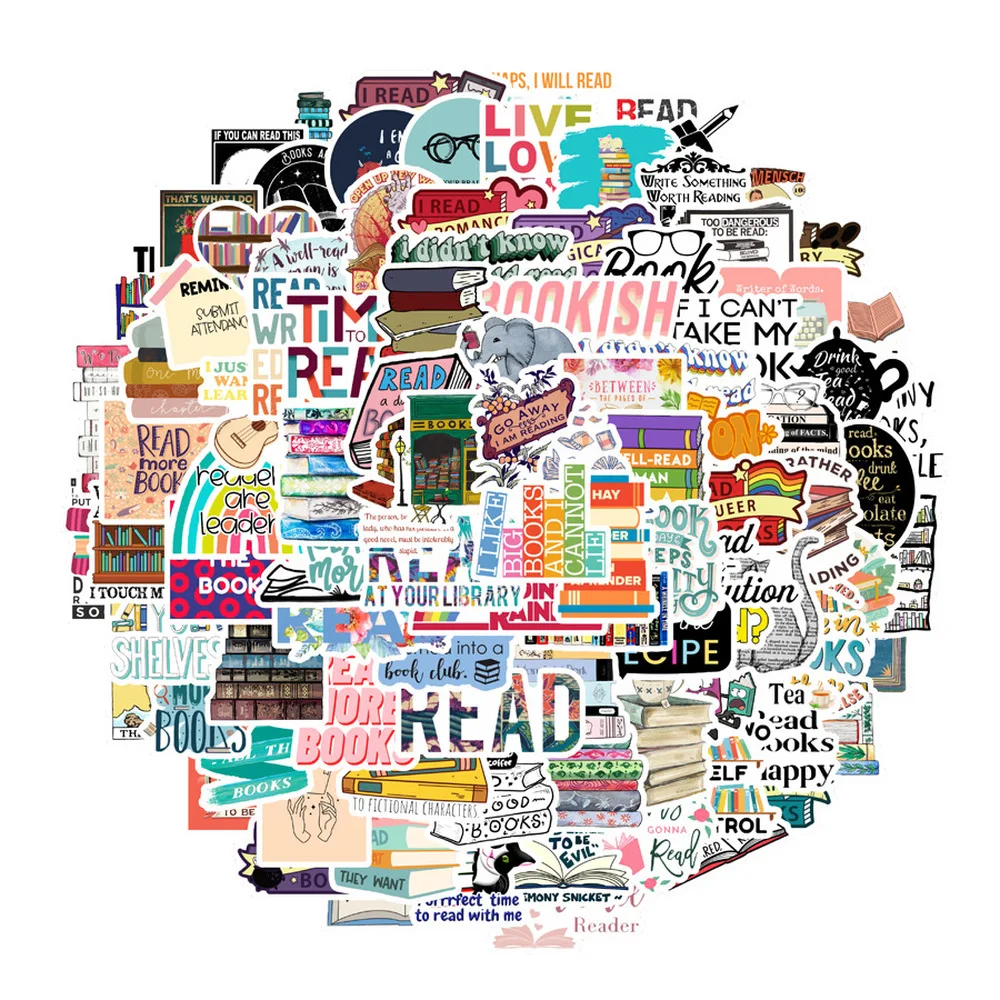50/100PCS/SET I love reading Vinyl Decal Stickers Premium Waterproof ...