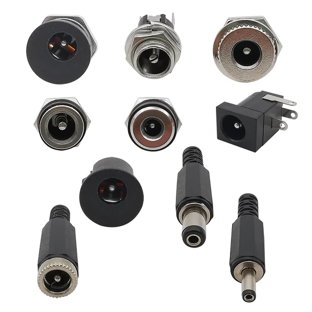 DC Power Jack DC Jack Plug 5.5x2.1mm 3A Male Female Connector – Solder ...