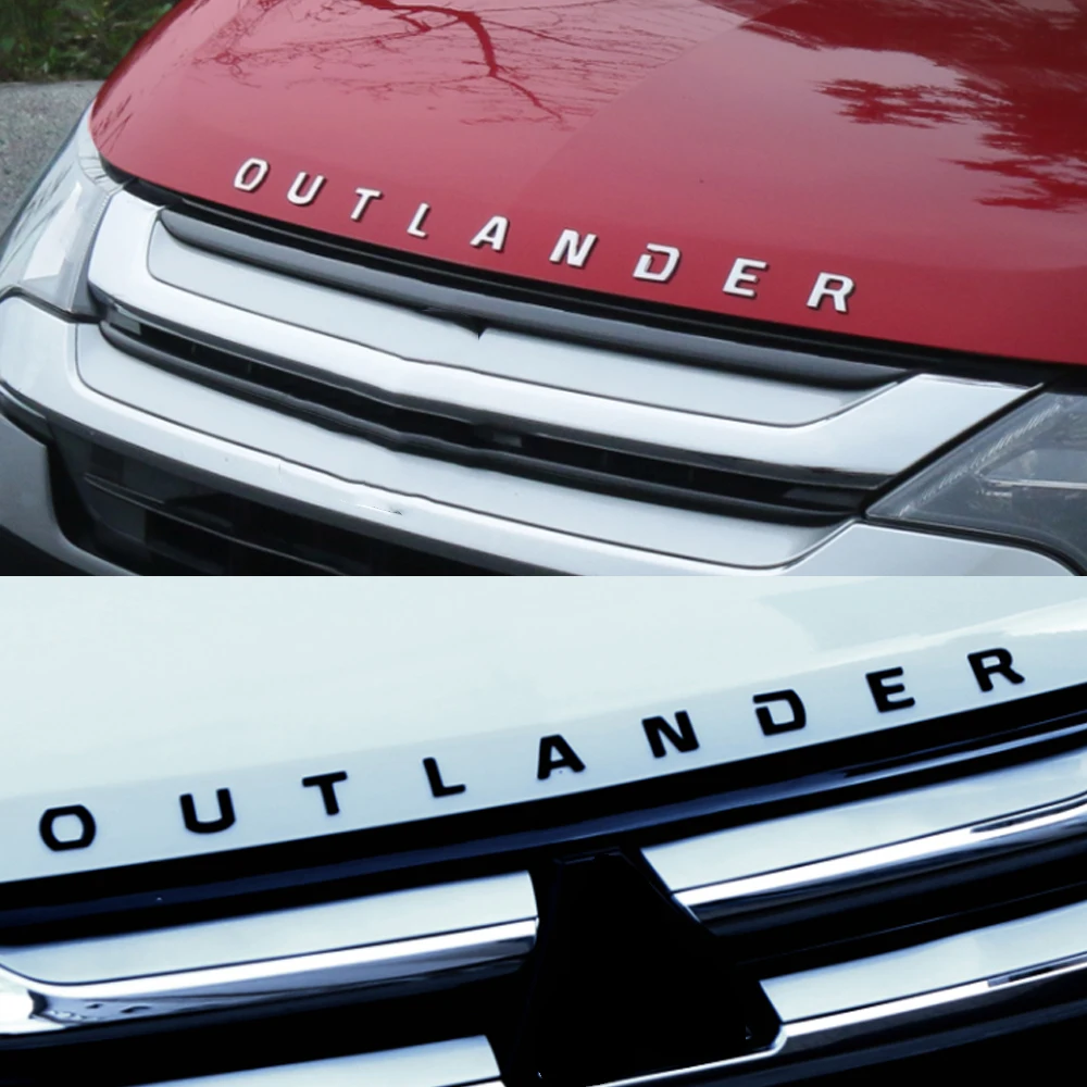 ABS OUTLANDER Hood Sticker Car Engine Cover Sticker For Mitsubishi ...