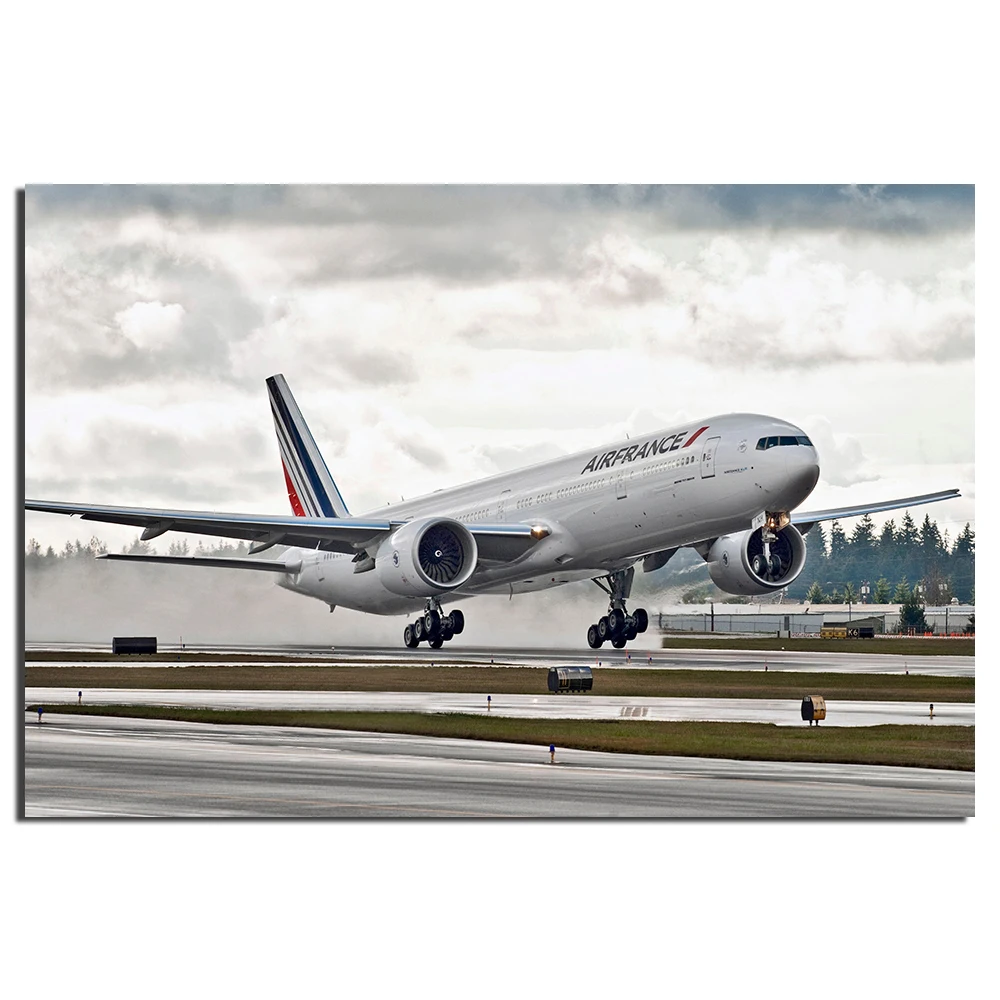 Boeing 777 Aeroplane Poster Canvas Painting Unframed Wall Art Pictures ...