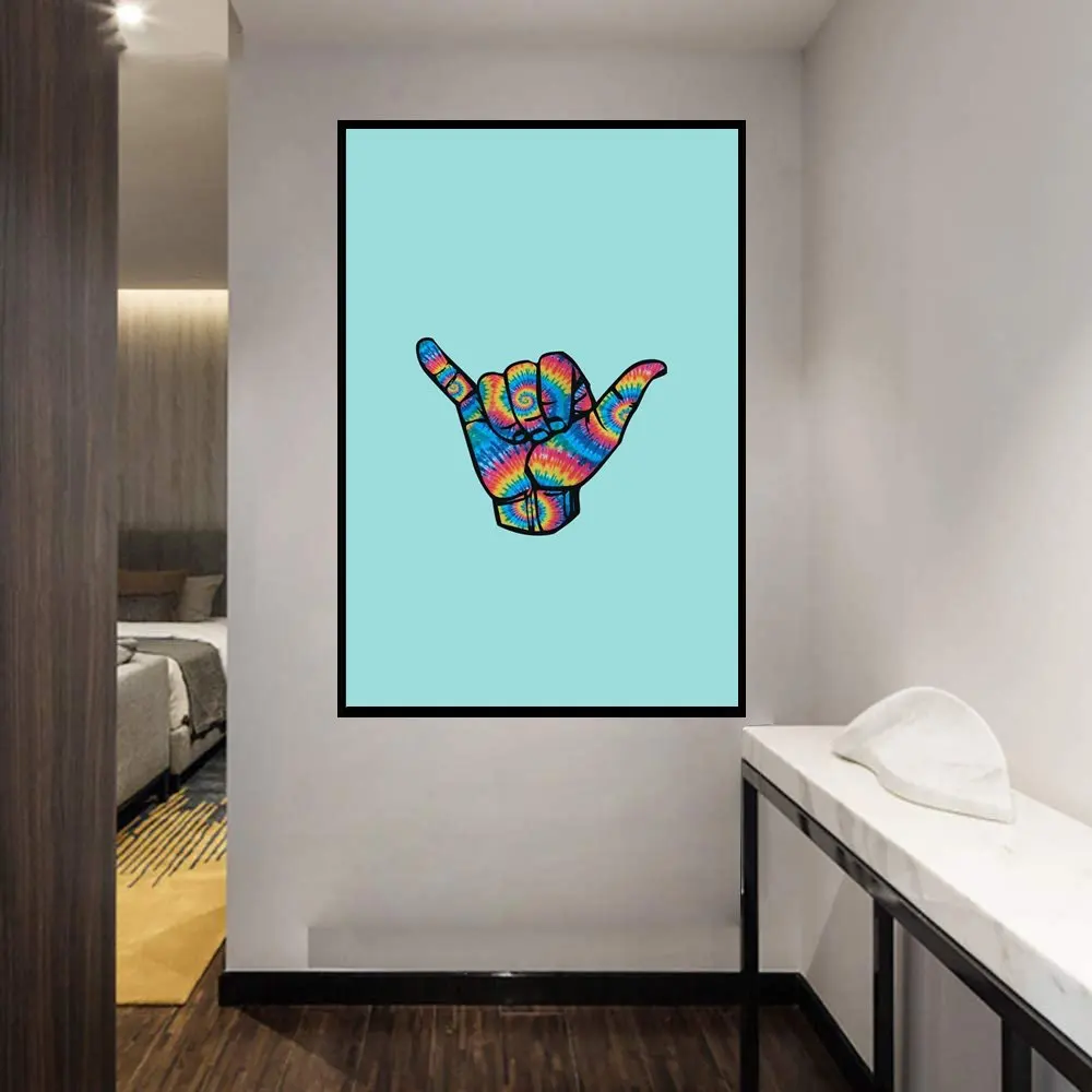 Shaka Tie Dye Abstract Picture Wall Poster Modern Style Canvas Print ...