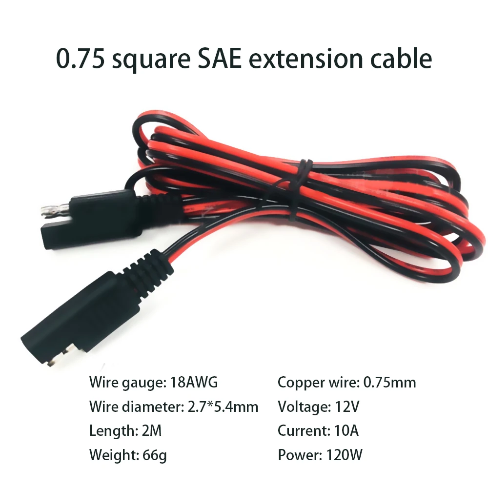 2PCS 18AWG SAE to SAE Extension Cable Quick Disconnect Wire Harness SAE ...