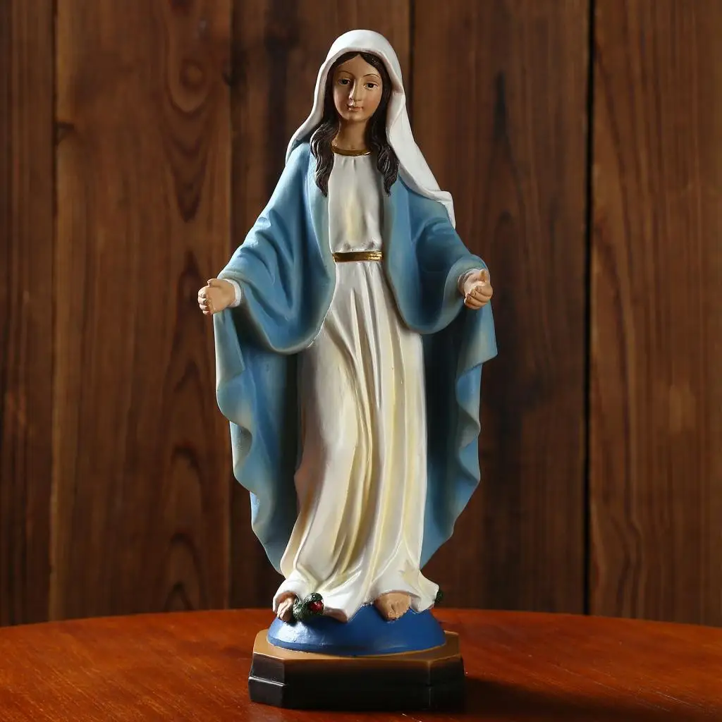 Estatua de la Virgen María, regalo religioso hecho a mano, exhibición ...