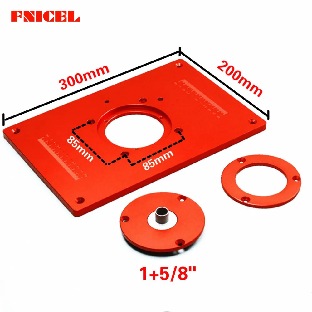 4Pcs/Set Aluminum Router Table Insert Plate 200x300x10mm With Cover For ...