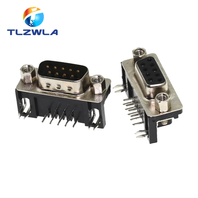 10PCS DB9 Female Male PCB Mount D-Sub 9 pin PCB Connector RS232 ...