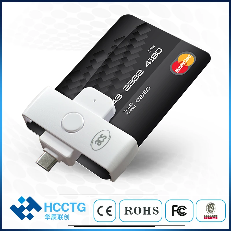 Mini ISO 7816 EMV IC Chip USB Micro B/ Type C/ Type A Smart Card Reader ...