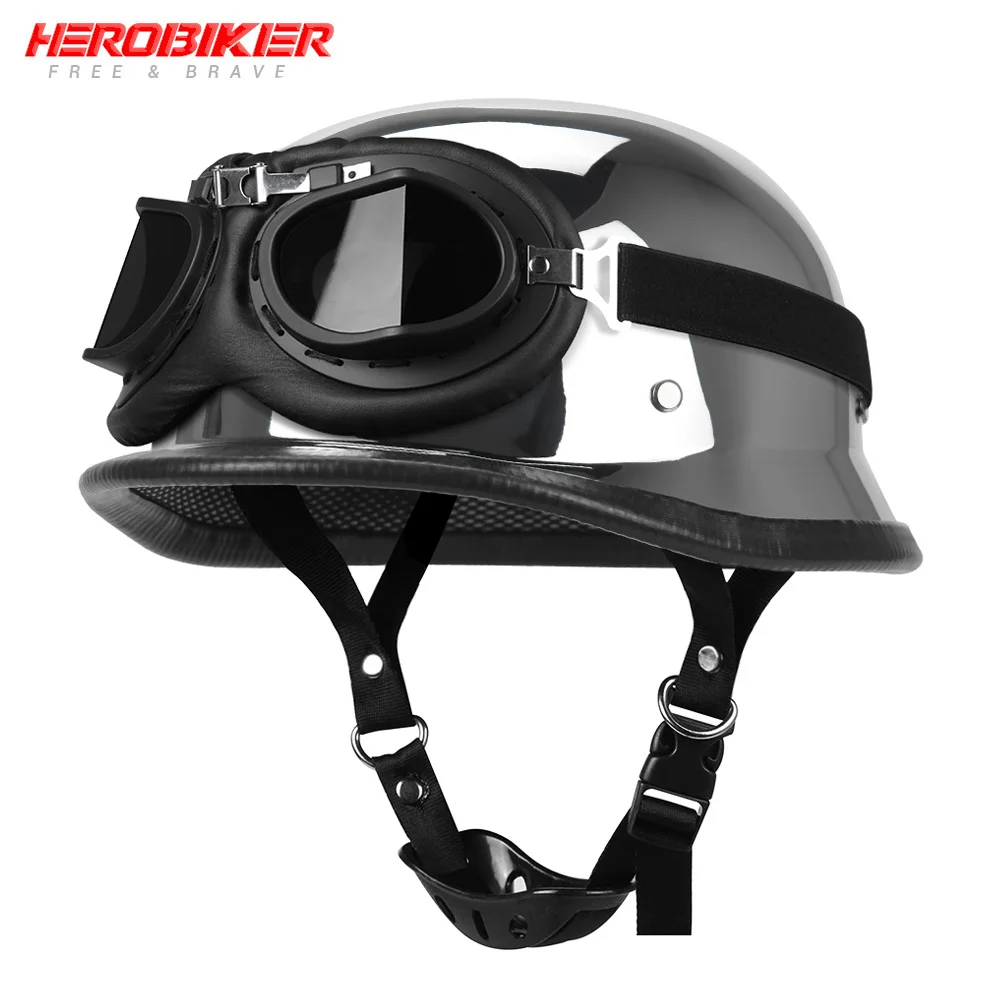 HEROBIKER мотоциклетный шлем немецкий кожаный стиль Пилот Мотоцикл ...