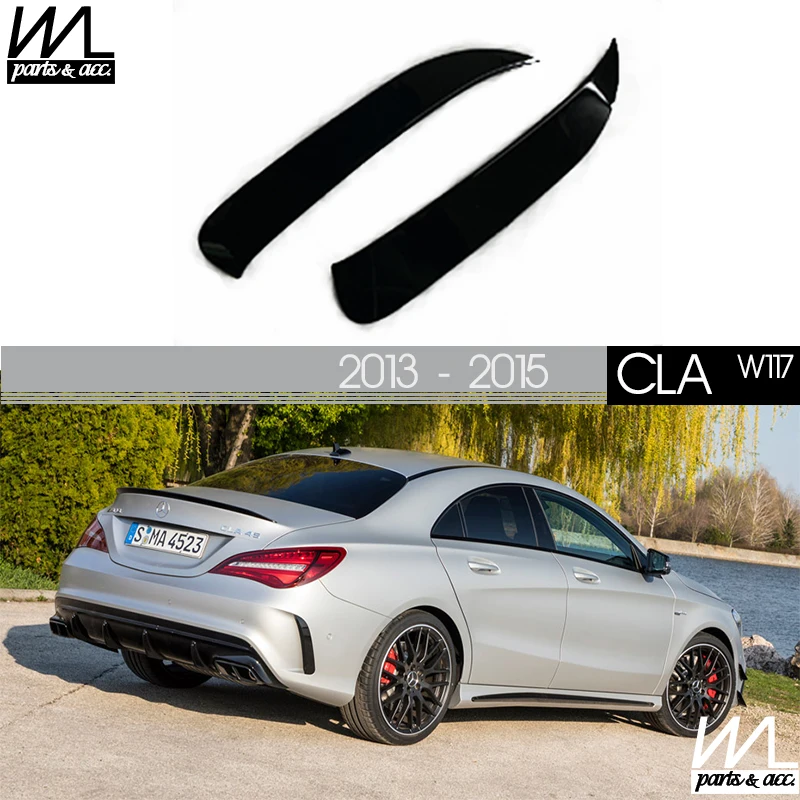 W117-Gloss-Black-Rear-Bumper-Splitter-Canards-for-Mercedes-CLA-Class ...