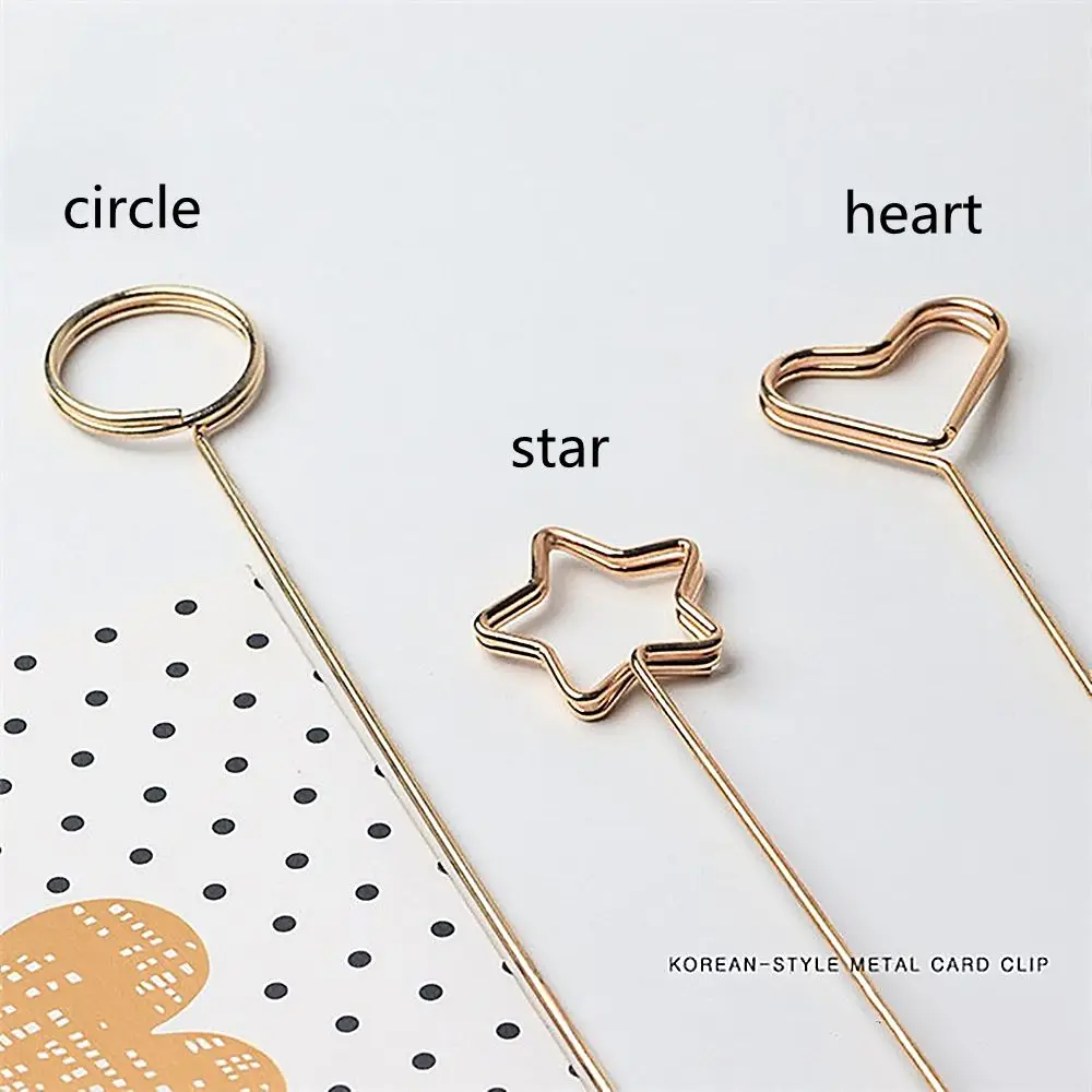 10PCS-Cake-Card-Stick-Clips-Metal-Gold-Flower-Bouquet-Card-Holder-Stick ...