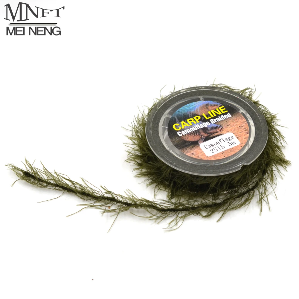 MNFT-5M-Camouflage-Braided-Carp-Line-Weed-Effect-Rigs-25-35-45Lb-Carp ...
