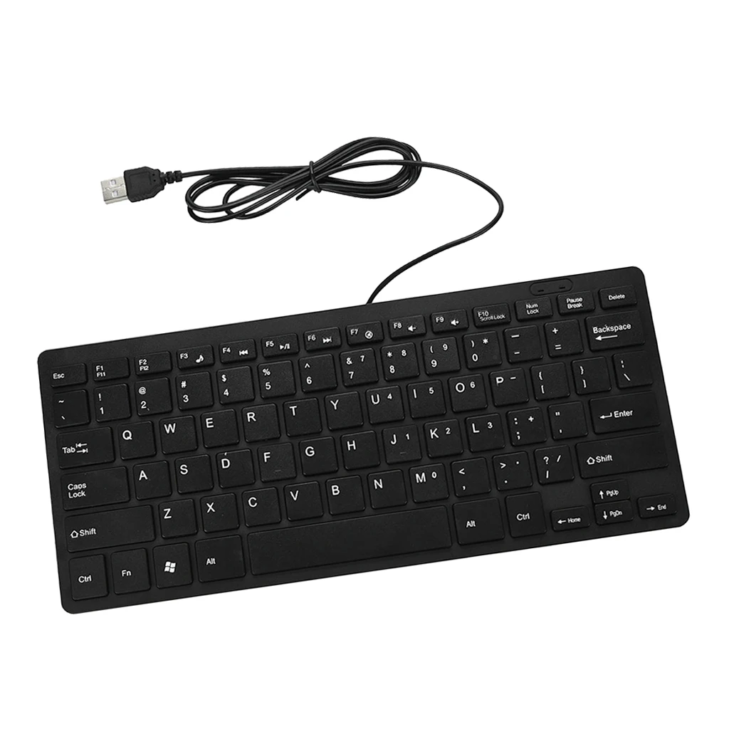 Wired Mini USB Keyboard 78 Key Mute Keyboard Multimedia For Laptop Desktop