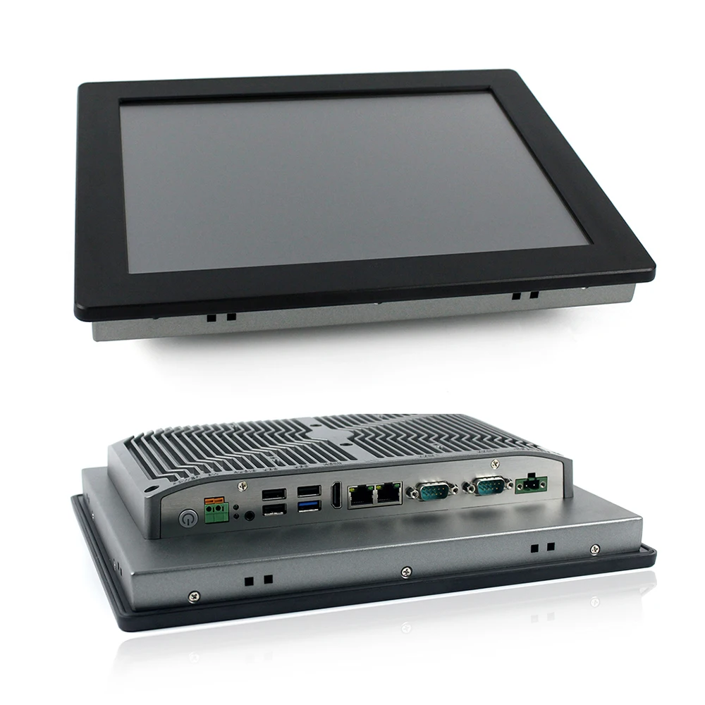 12 inch embedded computer fanless industrial panel pc resistive touch ...