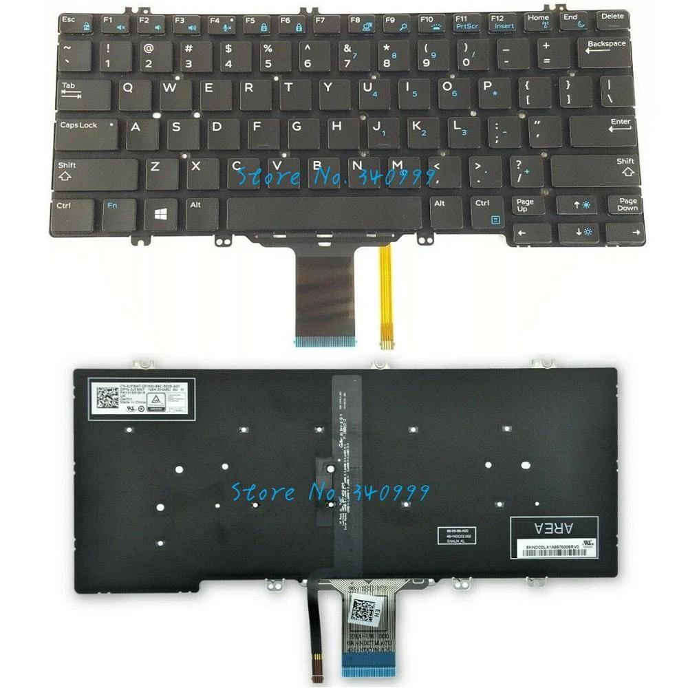 New For Dell Latitude 7280 7380 5289 5280 Us Keyboard Backlit 0npn8 ...
