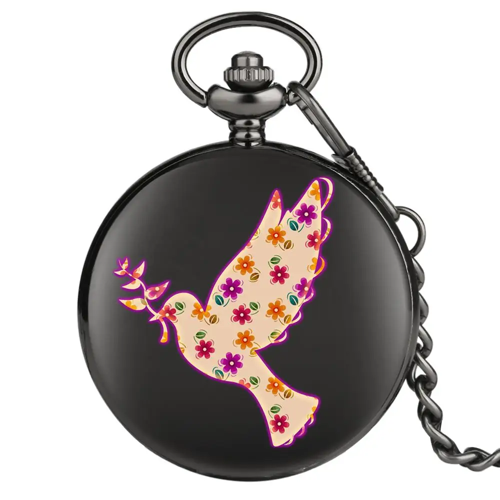 Reloj de bolsillo con forma de paloma de la paz para hombre y mujer ...
