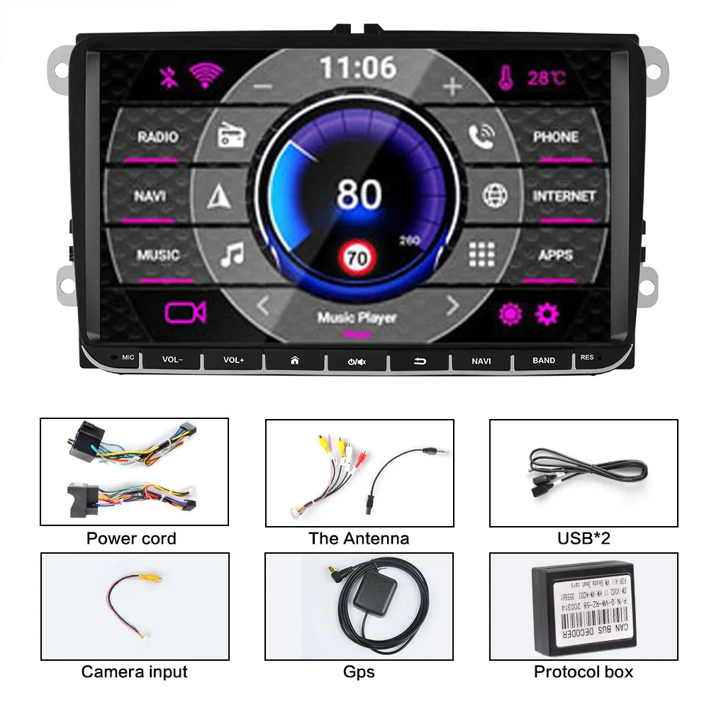 Car Radios - 2din Android For Volkswagen Golf Polo rapid octavia Radio ...