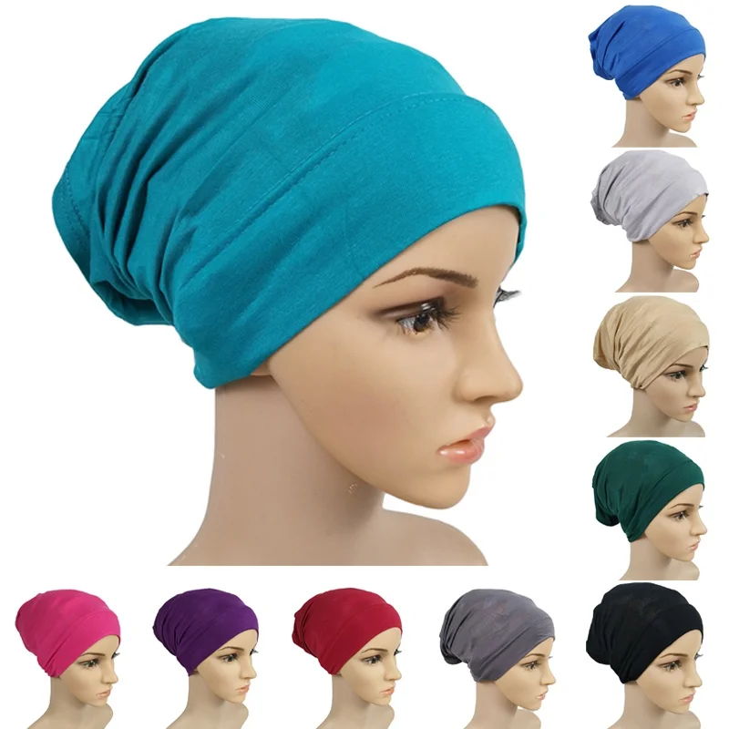 Female-Underscarf-Bonnet-Muslim-Stretch-Turban-Cap-Modal-Inner-Hijab ...