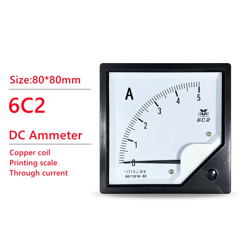 6C2-DC-Analog-Panel-Ammeter-Ampere-Meter-Gauge-1A-2A-3A-5A-10A-15A-20A ...