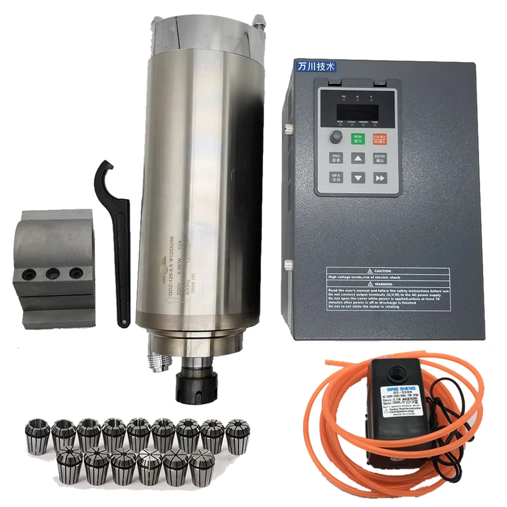 5-5KW-Water-Cooled-Spindle-Motor-220V-24000rpm-Spindle-Inverter-Water ...